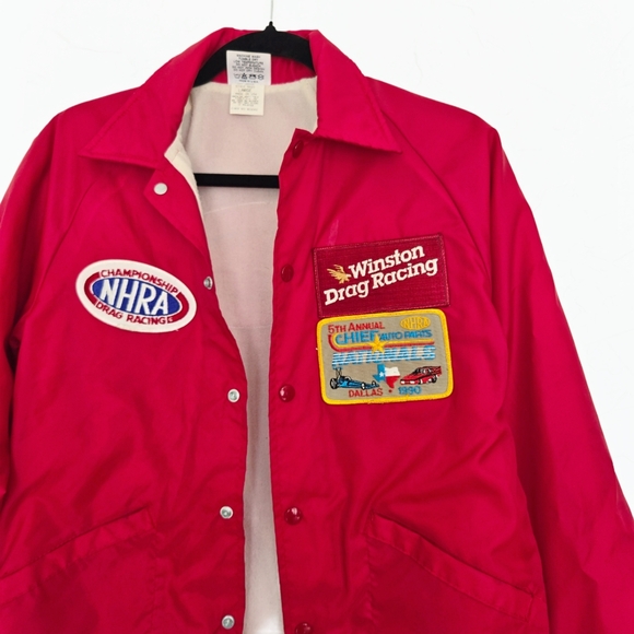 Vintage | Jackets & Coats | Vintage 9s Nhra Drag Racing Hot Rod Red ...